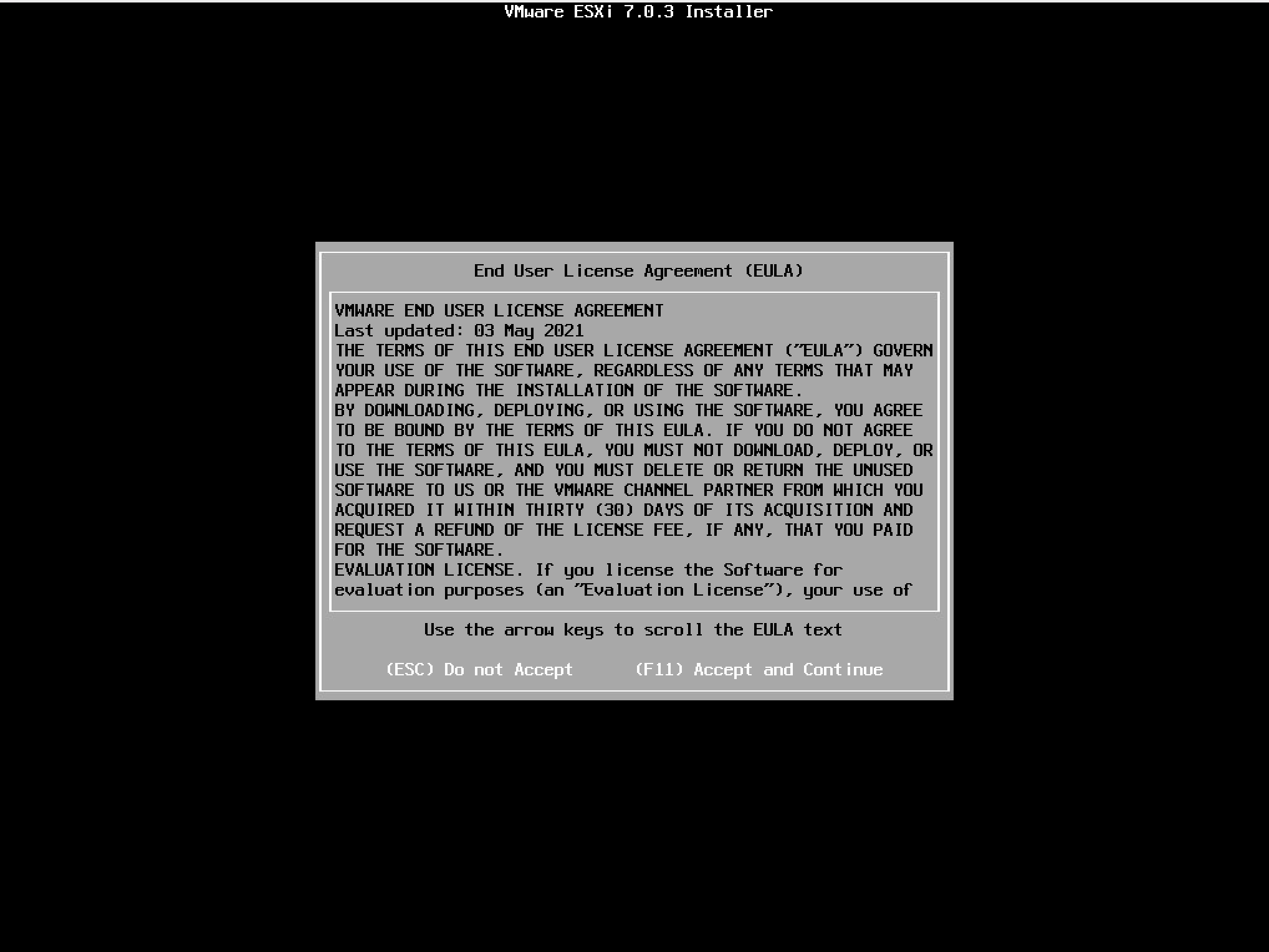 Starting a homelab - Part 02 - Installing ESXi